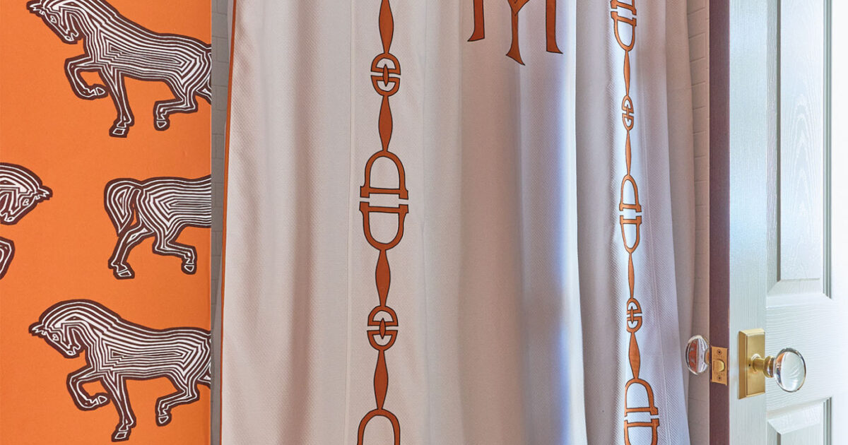 Kinsey & Horsebit Shower Curtain | Leontine Linens